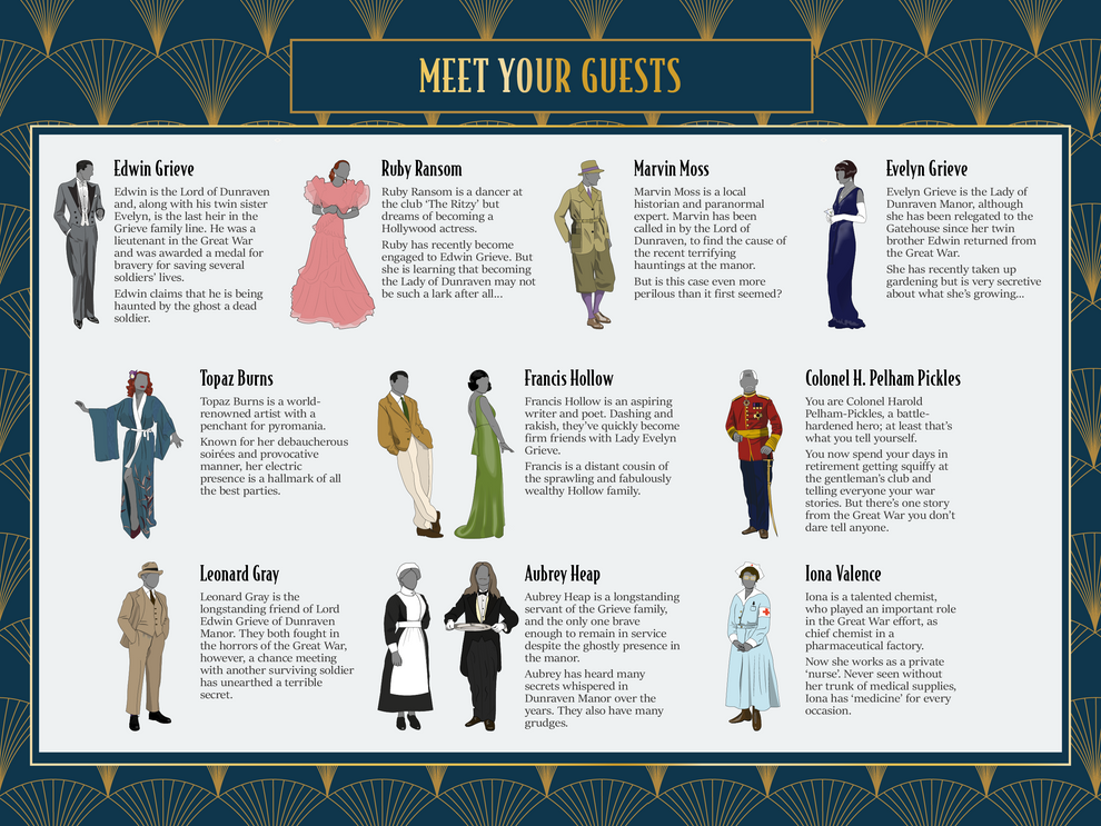 Murder Mystery Kit | Death at Dunraven Manor | 5-10 Players | Clue ...